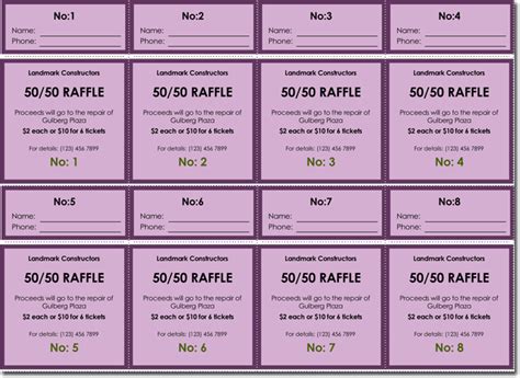 20 Free Raffle Ticket Templates With Automate Ticket Numbering