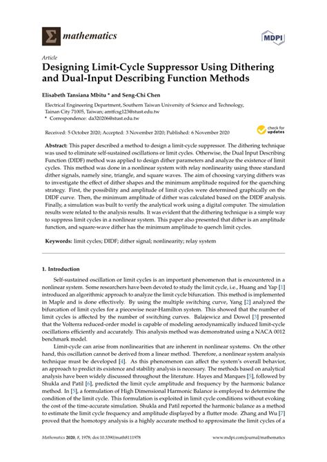 pdf designing limit cycle suppressor using dithering and dual input