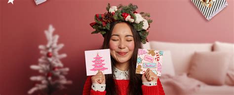 Honeyplum Pink Christmas Cards Fun Stylish And Cute