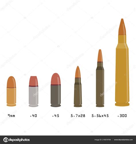 Vector Illustration Different Types Bullets Isolated White Background