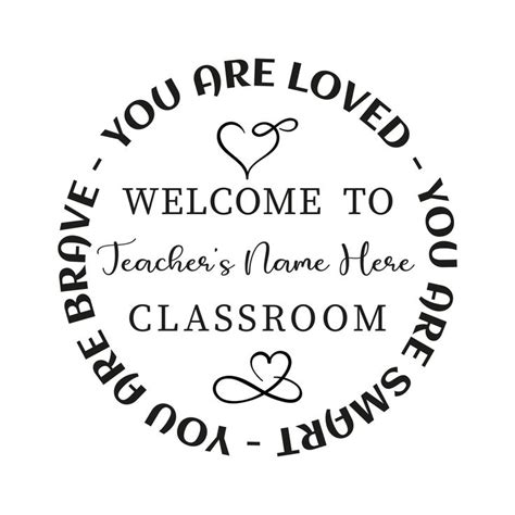 Personalized Teacher Classroom Sign Svg Welcome Back Decor Digital Files Classroom Signs