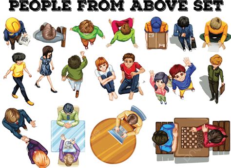 Crowd Of People Top View Vector