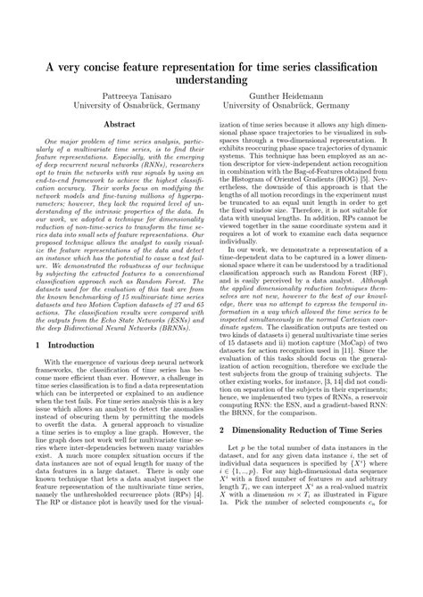 Pdf A Very Concise Feature Representation For Time Series