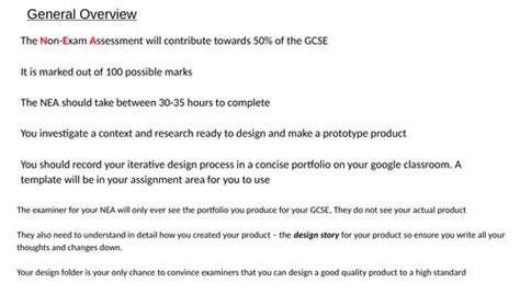 aqa design and technology nea guide teaching resources