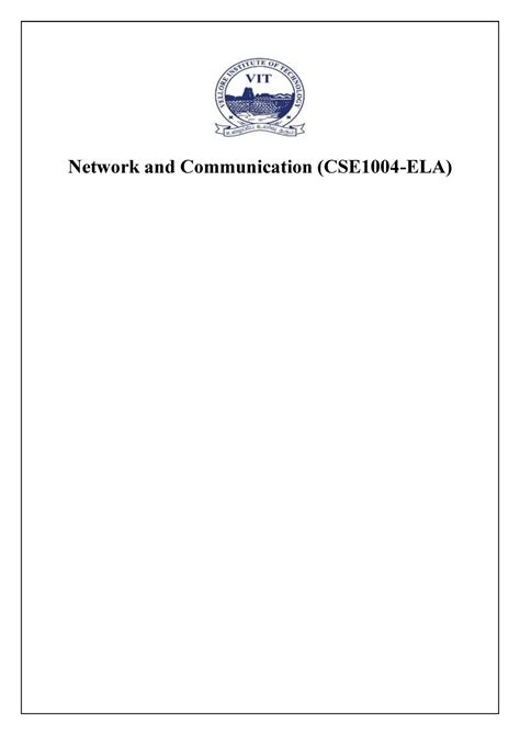 network and communication lab digital assignment 2 network and