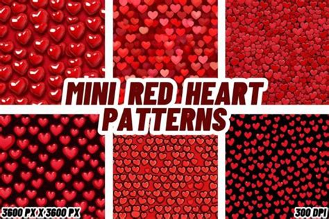 mini red heart patterns graphic by fabricraft · creative fabrica