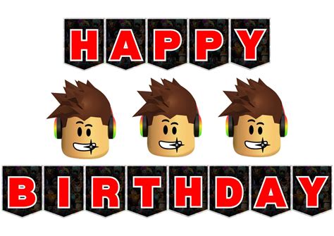 Roblox Party Label Editable Template Roblox Theme Party Labels Roblox