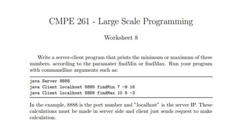 Solved Cmpe 261 Large Scale Programming Worksheet 8 Write