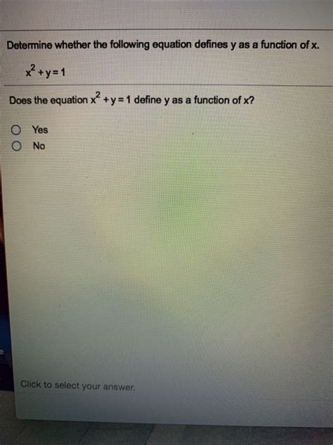 Solved Determine Whether The Following Equation Defines Y As
