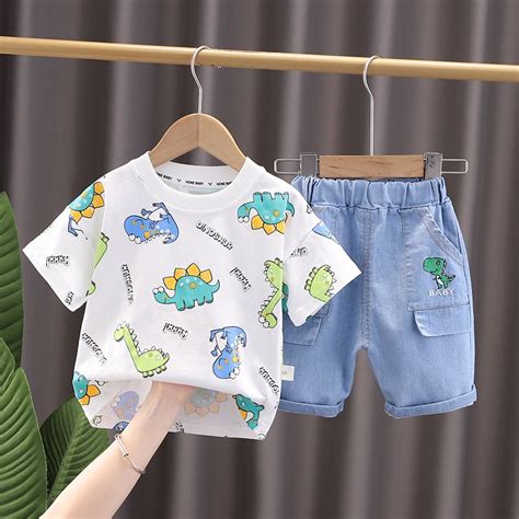 Bộ Bé Trai Họa Tiết Khủng Long Siêu Cưng B183