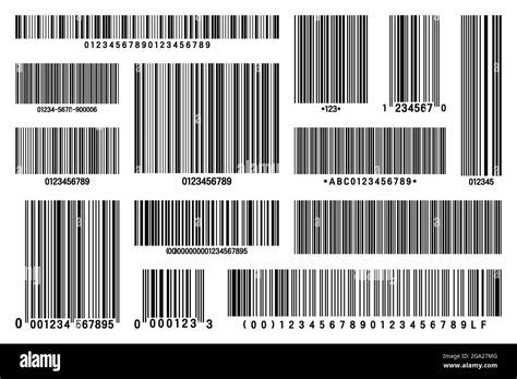 Set Of Product Barcodes Identification Tracking Code Serial Number Product ID With Digital