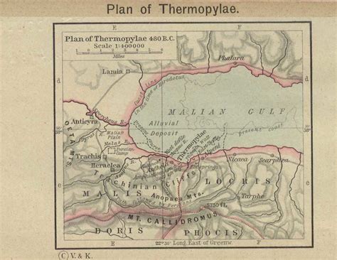 Map Of Thermopylae Present Coast