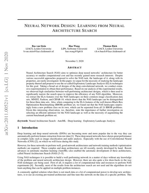 PDF Neural Network Design Learning From Neural Architecture Search