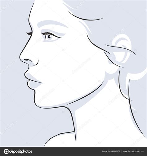 Hand Drawn Profile Woman Portrait Face Vector Illustration Stock Vector By ©infoorlylv 443630370