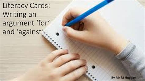 Literacy Cards Constructing An Argument For And Against Teaching