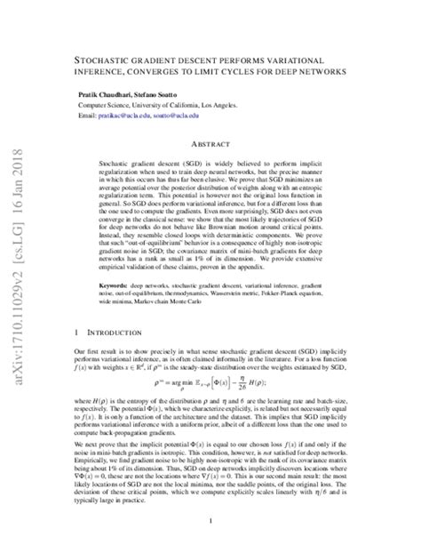 Pdf Stochastic Gradient Descent Performs Variational Inference Converges To Limit Cycles For