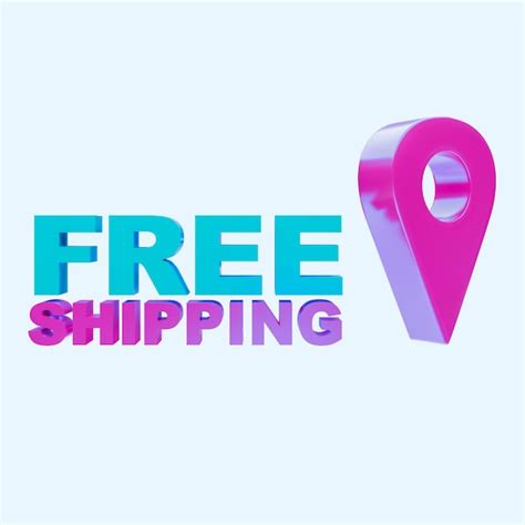 Premium Photo Free Shipping With Location Pin 3d Render