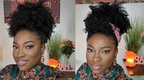 Afro Kinky Curly High Puff Type 4 Hair Puff Natural Hair Extension