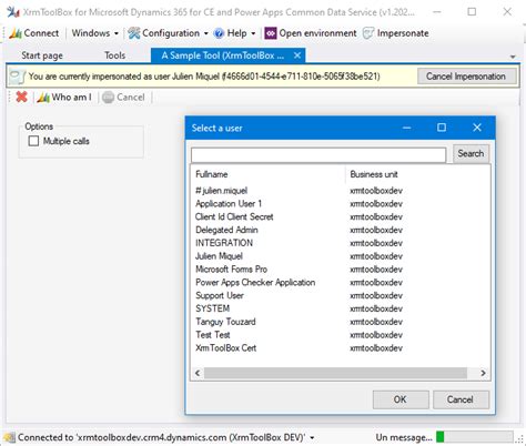 Enhancement Setting To Act On Behalf Of Issue 625 MscrmTools