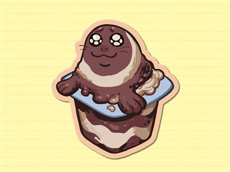 Ribbon Seal Vanilla Swirl Pudding Sticker Alieninajar