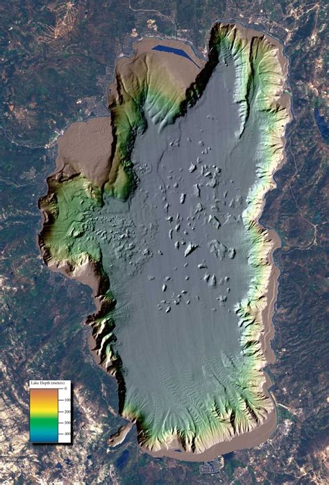 Lake Tahoe Depth Map Lake Tahoe Topographic Map Poster In Blue