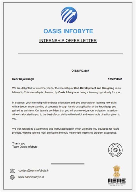 Sejal Singh On Linkedin Connections Oasisinfobyte Webdevelopment Intern