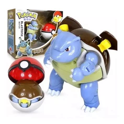 Brinquedo Pokemon Blastoise Dentro De Pokebola Tamanho Real
