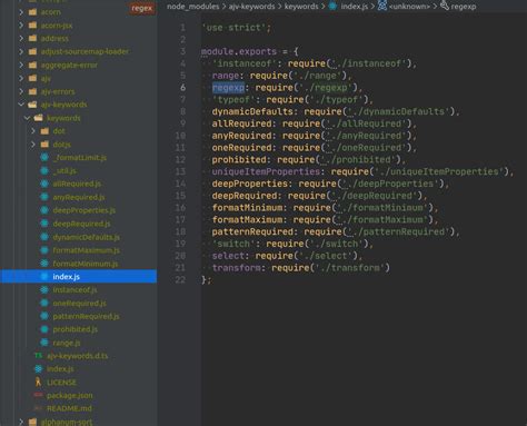 can t `npm start` react app because of missing dependency regex js