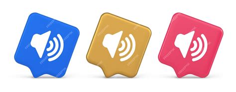 Premium Vector Volume Sound Button Speaker Acoustic Level Noise Wave Control 3d Realistic Icon