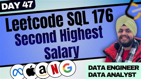 Leetcode 176 Second Highest Salary🔥 50 Days Challenge Data Analyst Youtube