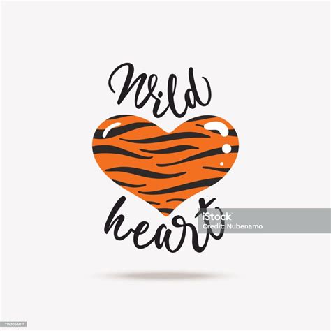 와일드 하트 손으로 그린 레터링 디자인 동기 부여 문구 벡터 클립 아트 흰색 배경에 고립입니다 공휴일에 대한 스톡 벡터 아트 및 기타 이미지 Istock