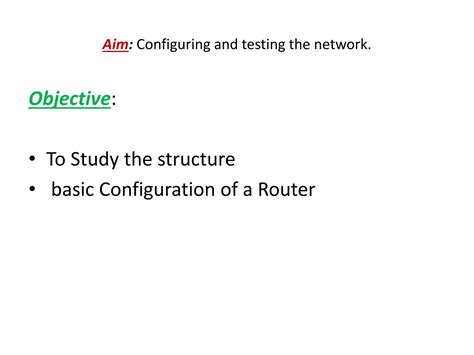 Solution To Study The Structure Basic Configuration Of A Router Studypool