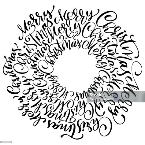 원 서 예 글자에 작성 된 텍스트 메리 크리스마스 핸드 수 제 벡터 일러스트입니다 재미 있는 브러시 잉크 인쇄 술 사진 오버레이 티셔츠 인쇄 전단지 포스터 디자인 그리기에