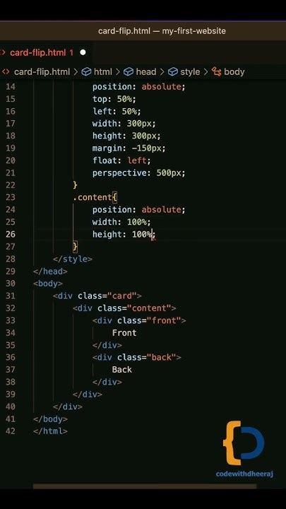 How To Make Flip Card Using Html Css Shorts Youtubeshorts Css Youtube