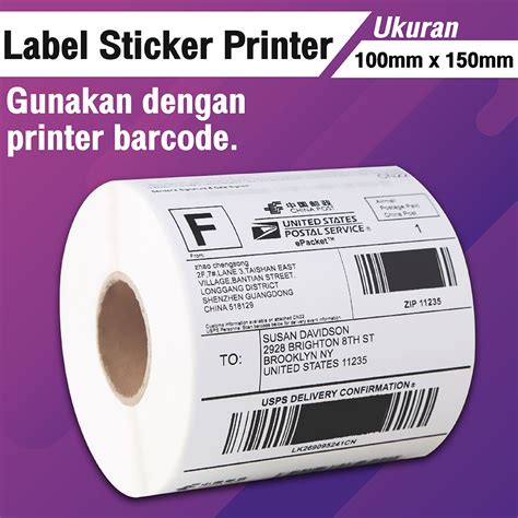 Jual Bg Office Label Roll Sticker Label Thermal Paper 150x100cm Label Printer Roll