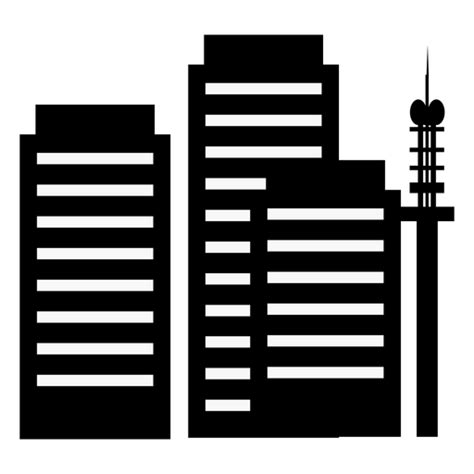 Design PNG E SVG De Silhueta De Edifícios Modernos Da Cidade Para Camisetas