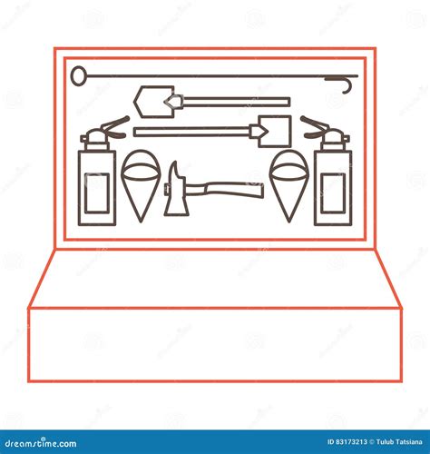 Firefighter Shield With Fire Fighting Equipment Stock Vector