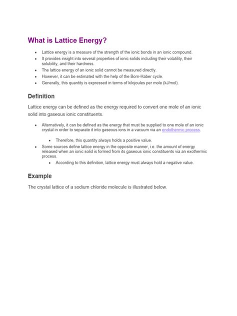 Lattice Energy Pdf Ionic Bonding Ion