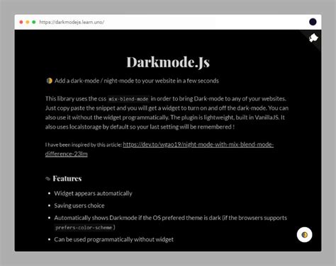 10 Best Dark Mode Javascript Libraries Bashooka