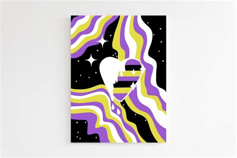pride print non binary art transgender art lgbtq art etsy