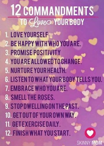 12 Commandments To Love Your Body