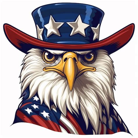 Premium AI Image An Eagle Wearing A Patriotic Hat With Stars On It