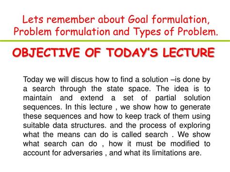 Ppt Lets Remember About Goal Formulation Problem Formulation And