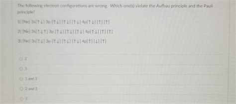 Solved The Following Electron Configurations Are Wrong