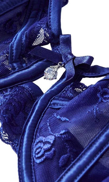 Womens Plus Size Kristin Demi Cobalt Underwire Bra