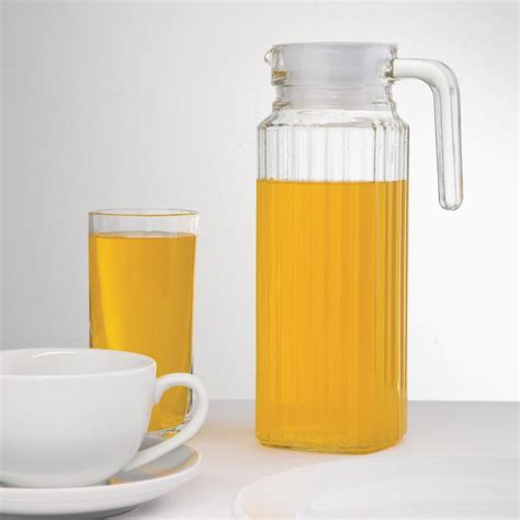 Olympia Ribbed Glass Jugs 1ltr Pack Of 6 Gf922 Buy Online At Nisbets