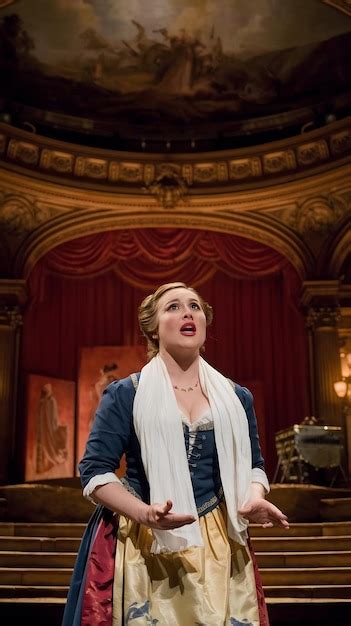 Female Classical Singer Performing An Opera Piece On A Historic Stage
