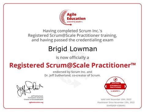 ‏i Just Earned My Registered Scrumscale Practitioner™ Credential From