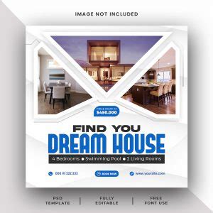 Imobiliária Encontre o Imóvel Dos Seus Sonhos Social Media PSD Editável