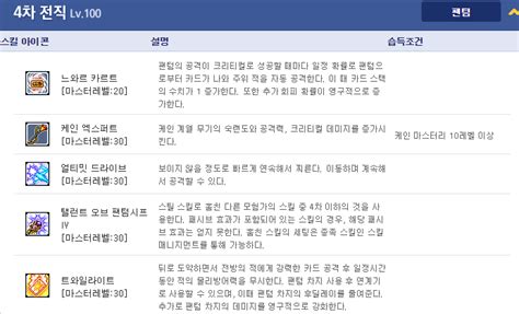 메이플스토리 팬텀 스킬트리 하이퍼5차훔칠스킬 하늘 네이버 블로그